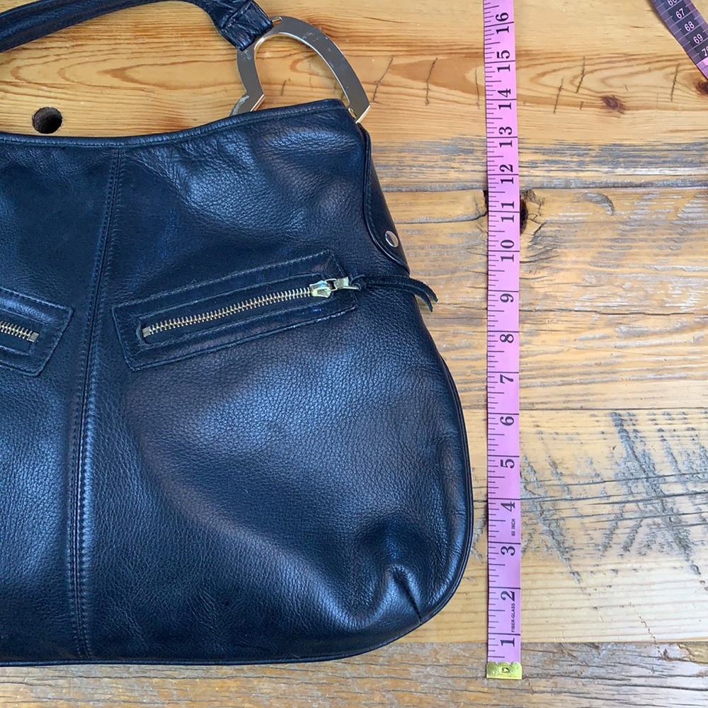 Felix Rey Black Leather Shoulder Bag Gold Heart - Gem